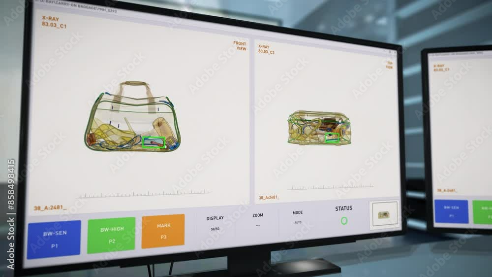 Airport Security Customs Screening X-ray Device Inspects Passengers ...
