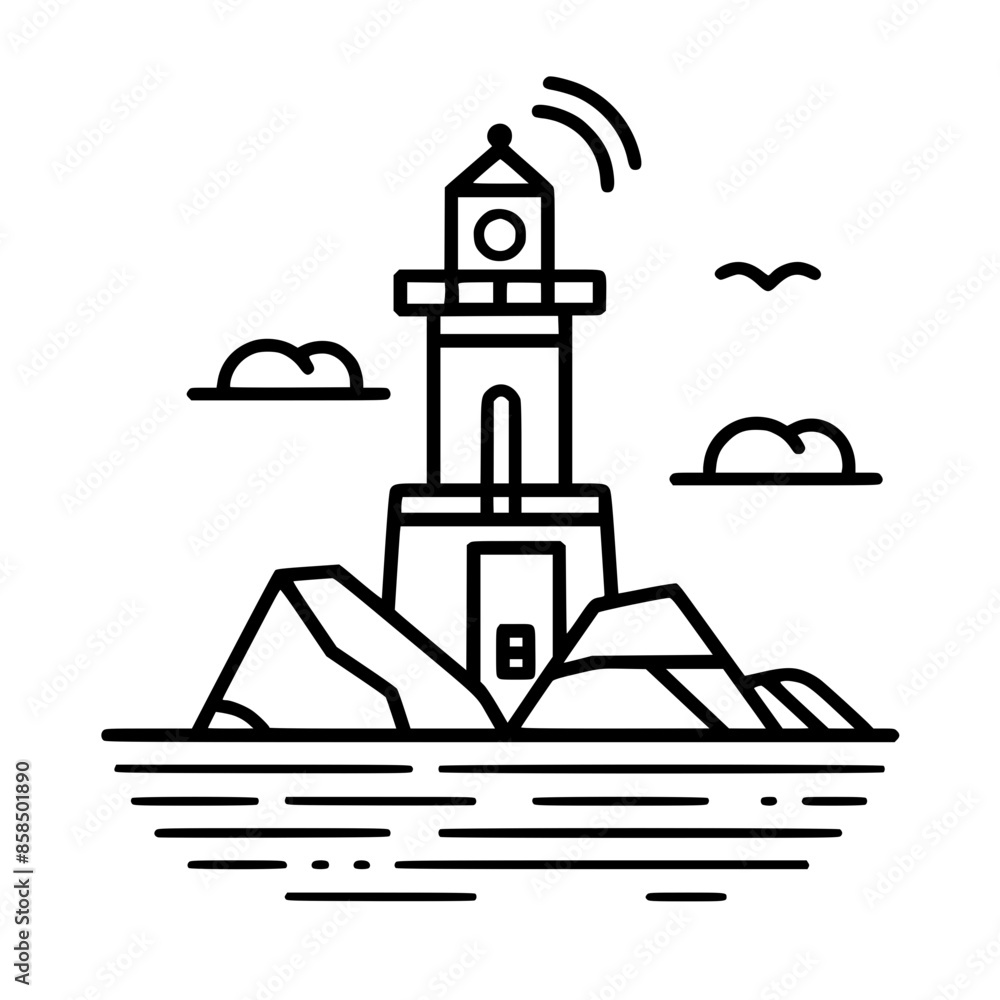 Lighthouse icon, Lighthouse outline, Lighthouse vector, ocean svg ...