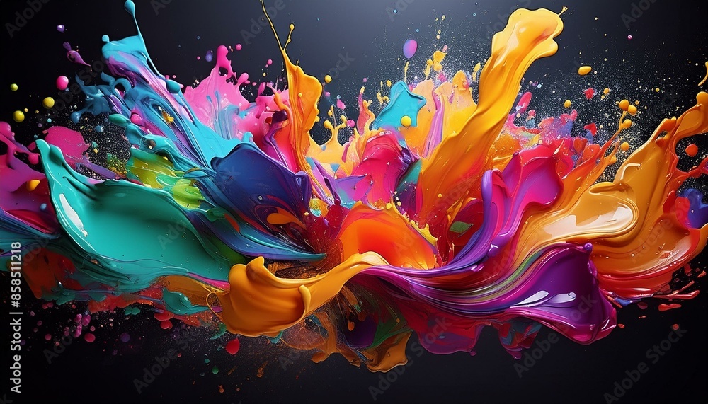 Paint Splash 8k Desktop Wallpaper. AI generated Stock Illustration ...