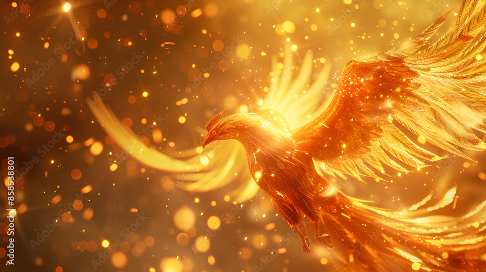 Phoenix bird fire fantasy firebird abstract magic 3D eagle animal ...