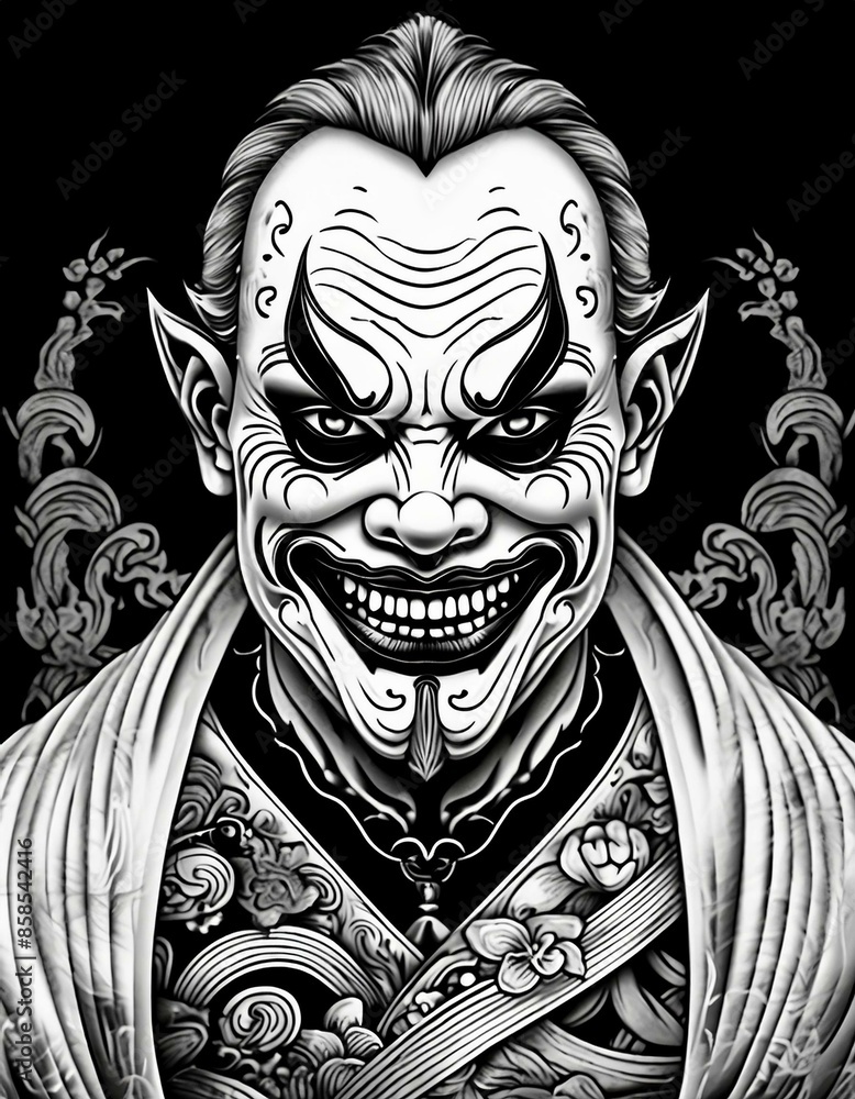 ilustración de personaje demoniaco con estilo de arte chicano Stock ...