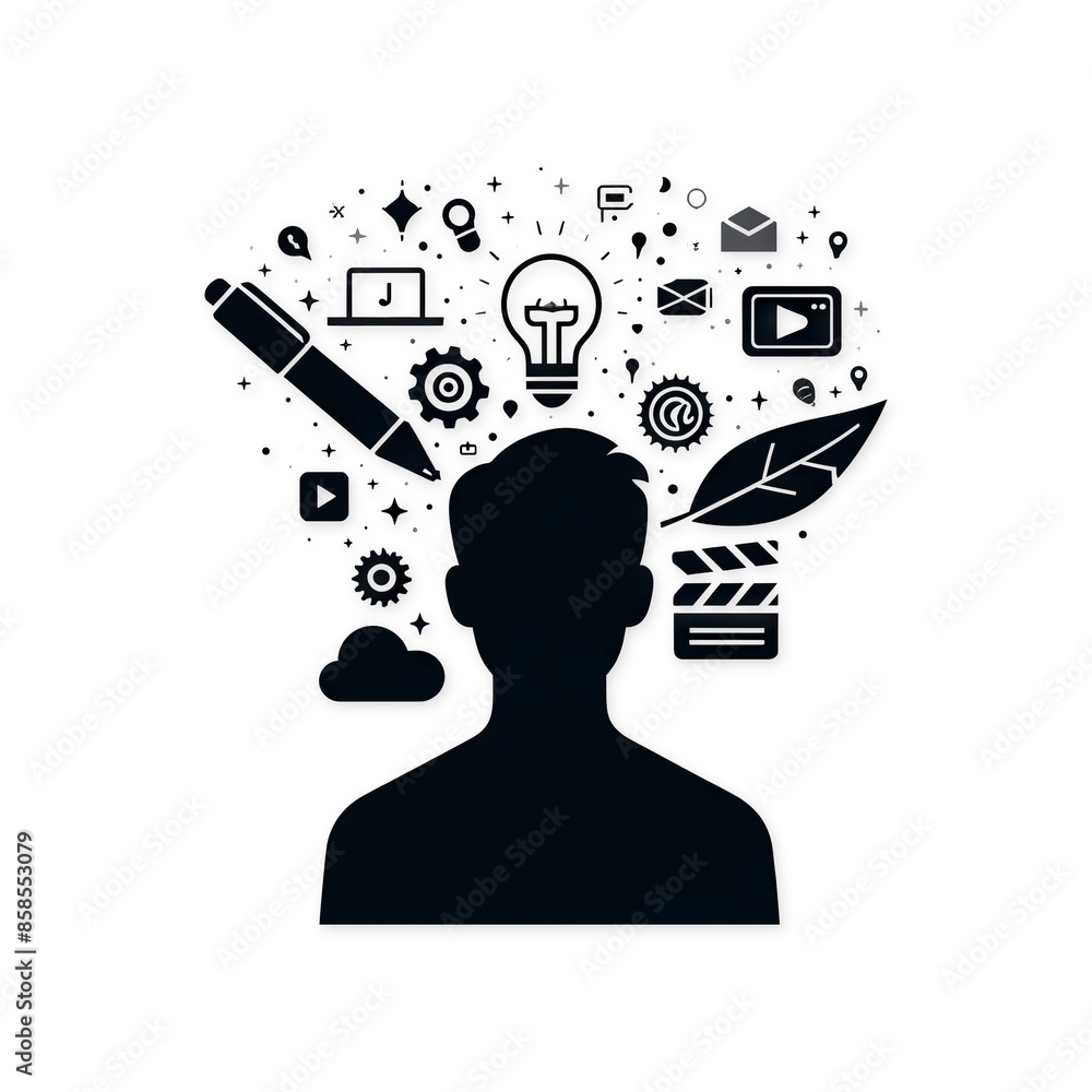 mindful brainstorm Icon for content creation subject minimalistic idea authentic storytelling ...