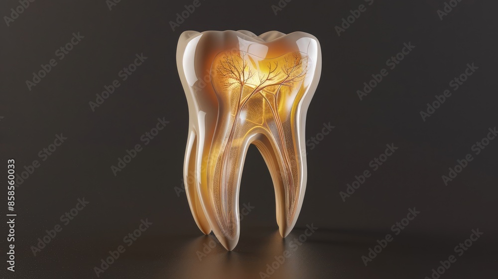 Anatomical intricacy: tooth structure, nerve, with a visible ...