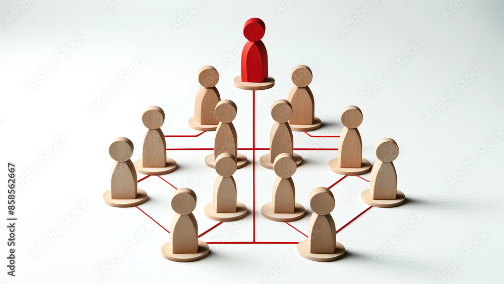 Organizational chart with female hierarchy figures Stock Photo | Adobe ...