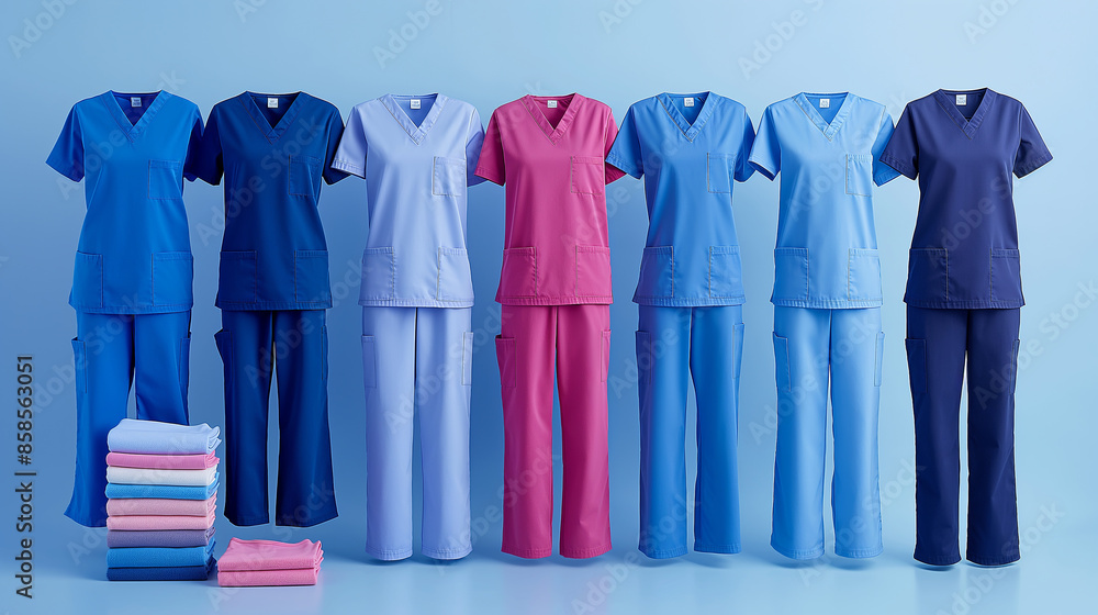 Medical uniforms showing scrubs fashion for hospital healthcare workers ...