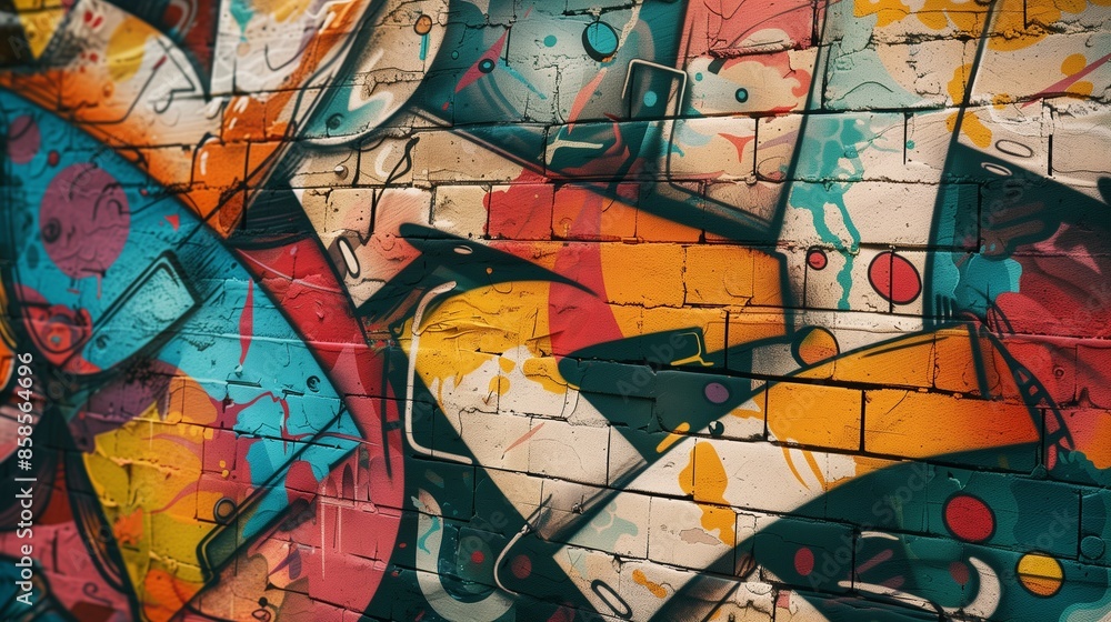 graffiti wall abstract background generative ai artistic pop art ...
