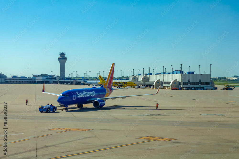 Control tower at St. Louis Lambert International Airport (STL) with ...