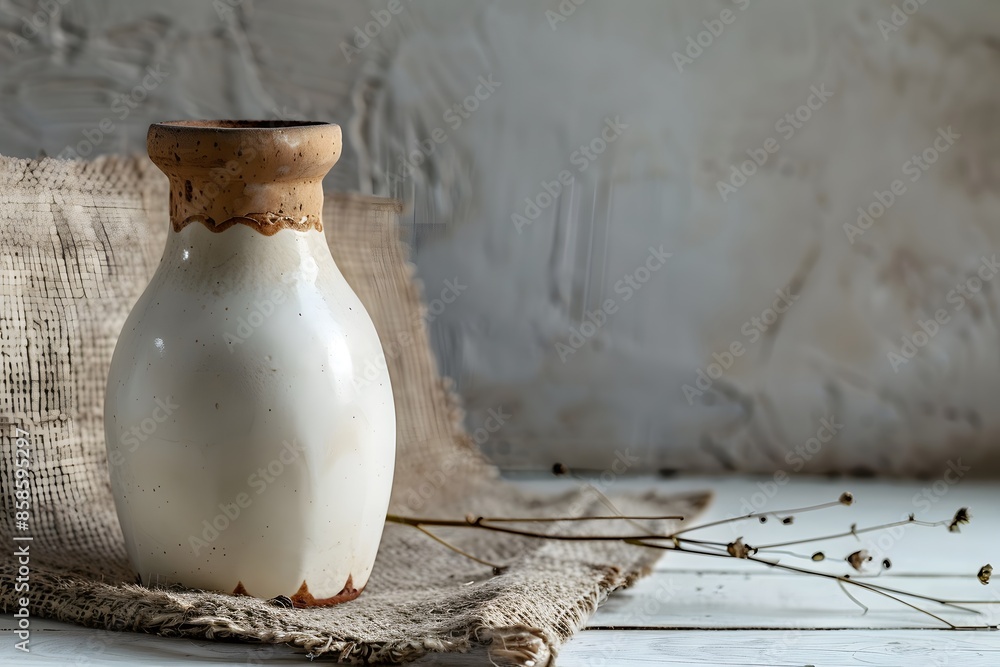Traditional Mongolian Airag in Ceramic Jug, Fermented Horse Milk ...