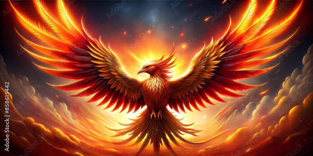 Phoenix bird fire fantasy firebird abstract magic 3D eagle animal ...