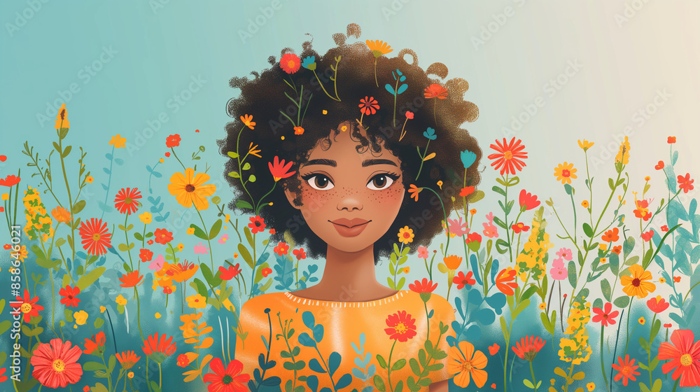 ภาพประกอบสต็อก An illustration of a person holding a banner with ...