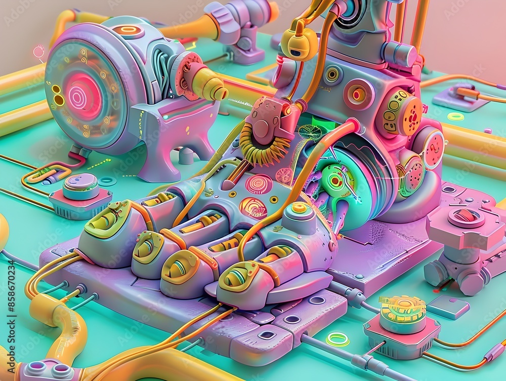 This futuristic 3D render showcases the intricate anatomy of the foot ...