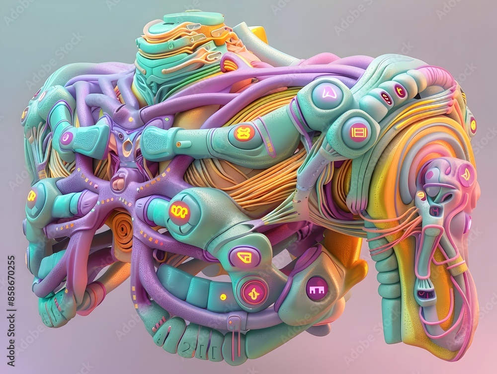 Futuristic 3D render showcasing the intricate anatomy of the shoulder ...