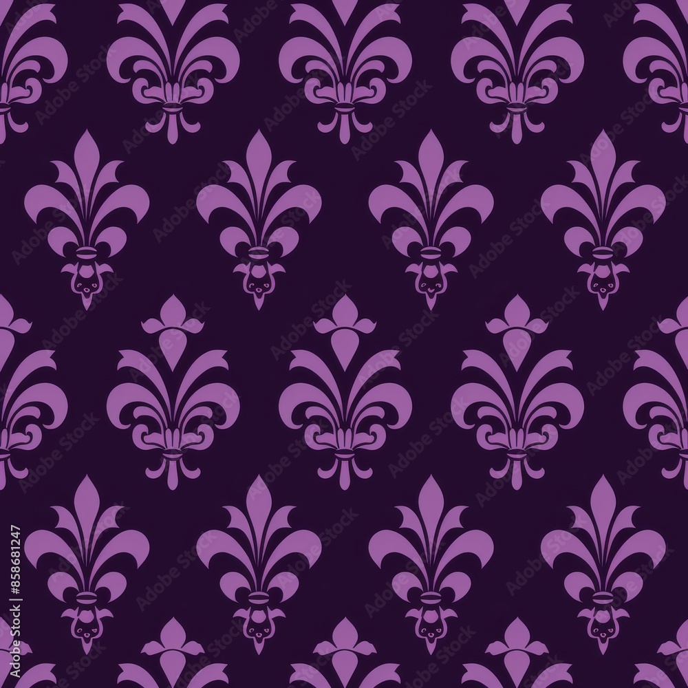 Generate a repeating Fleur De Lis pattern with alternating rows of ...