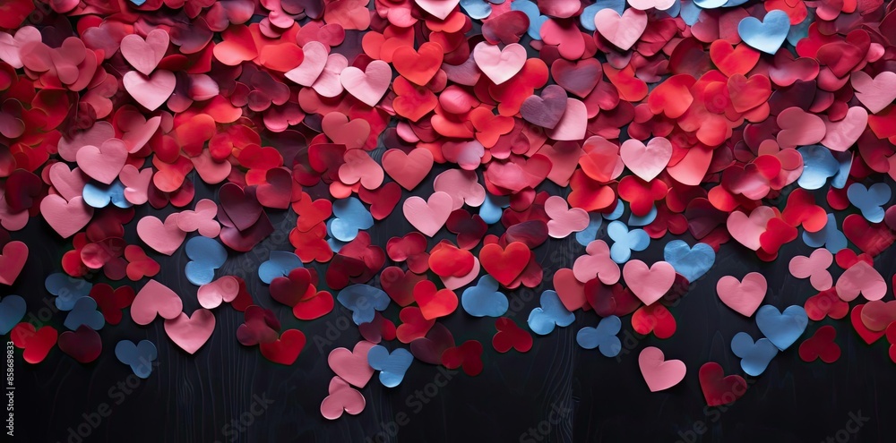 heart background images with a lot of red and blue hearts Stock ...
