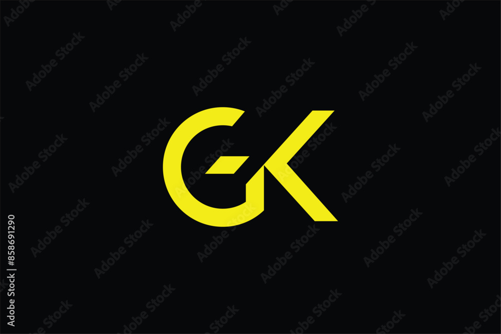 letter GK iconic consulting logo vector icon symbol, letter G forward ...