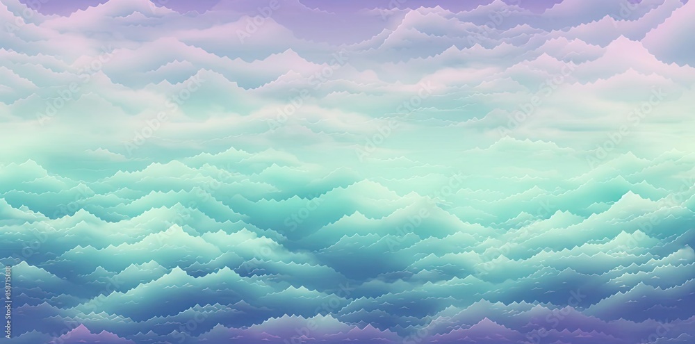 8 bit background with clouds in the sky a colorful array of objects ...