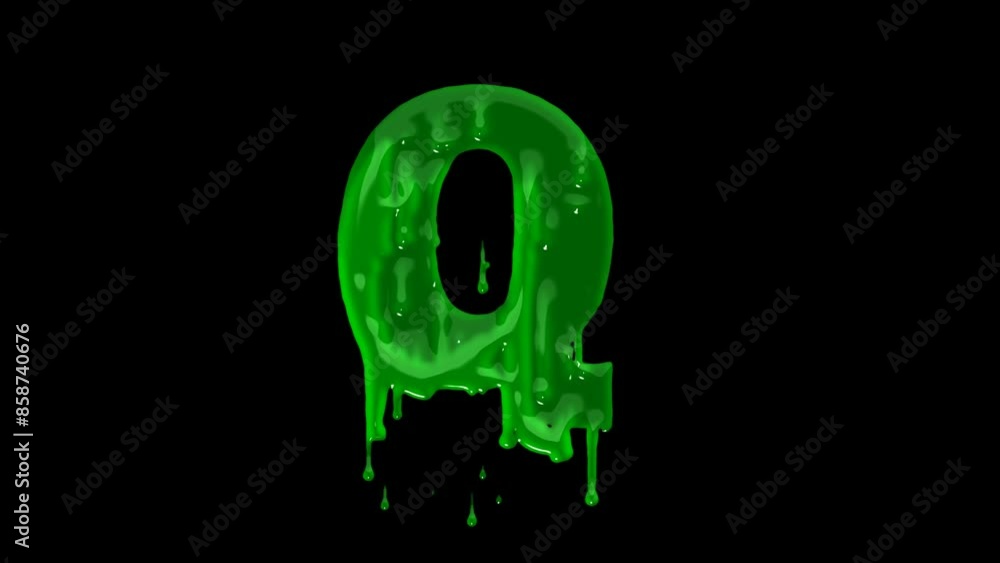 Green slime font. Halloween toxic waste letters, blot scary horror ...