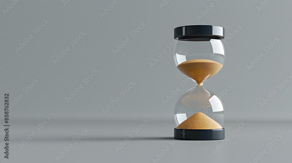 Conceptual illustration of a classic hourglass with sand falling ...