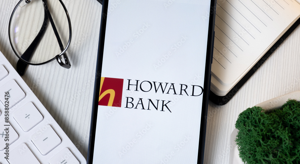 New York, USA - 1 June 2024: Howard Bank Logo on Phone Screen, Company ...