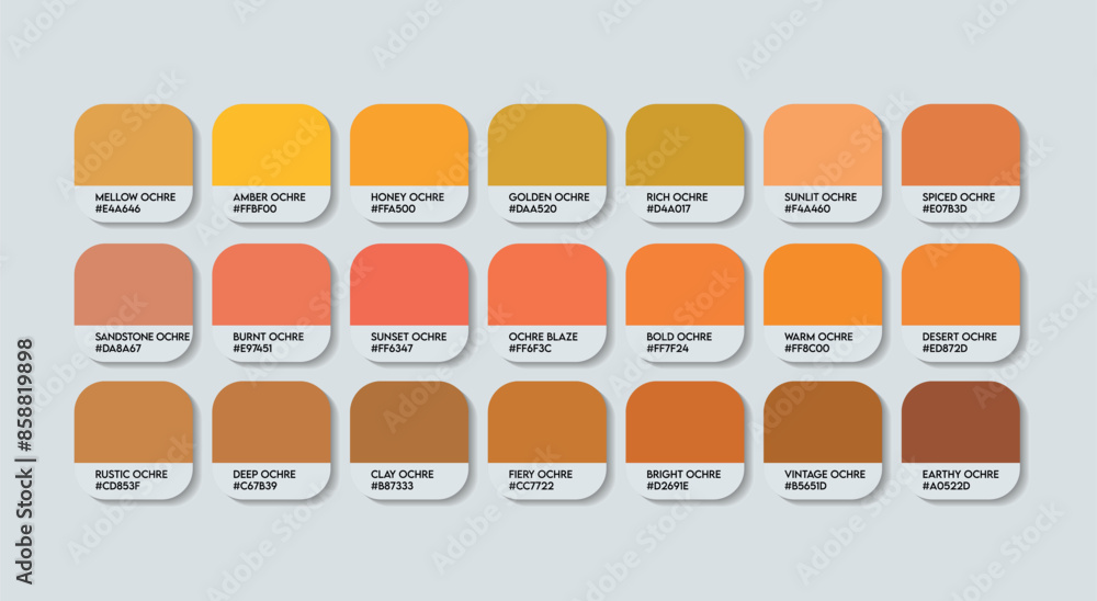 Ochre, Color Palette, Color Guide, Palette, Color Names, Catalog ...
