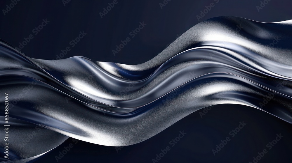 Metallic silver psychic waves on a navy blue abstract background Stock ...