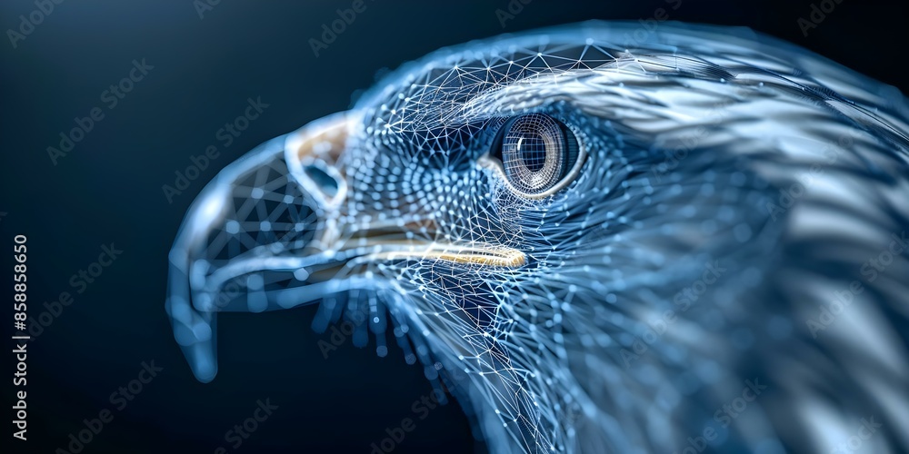 Eaglethemed digital wireframe design showcasing polygon technology with ...