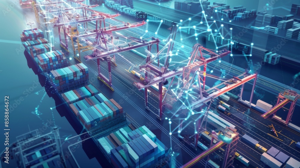AI-powered autonomous shipping port managing cargo operations with ... AI-powered autonomous shipping port managing cargo operations with ...