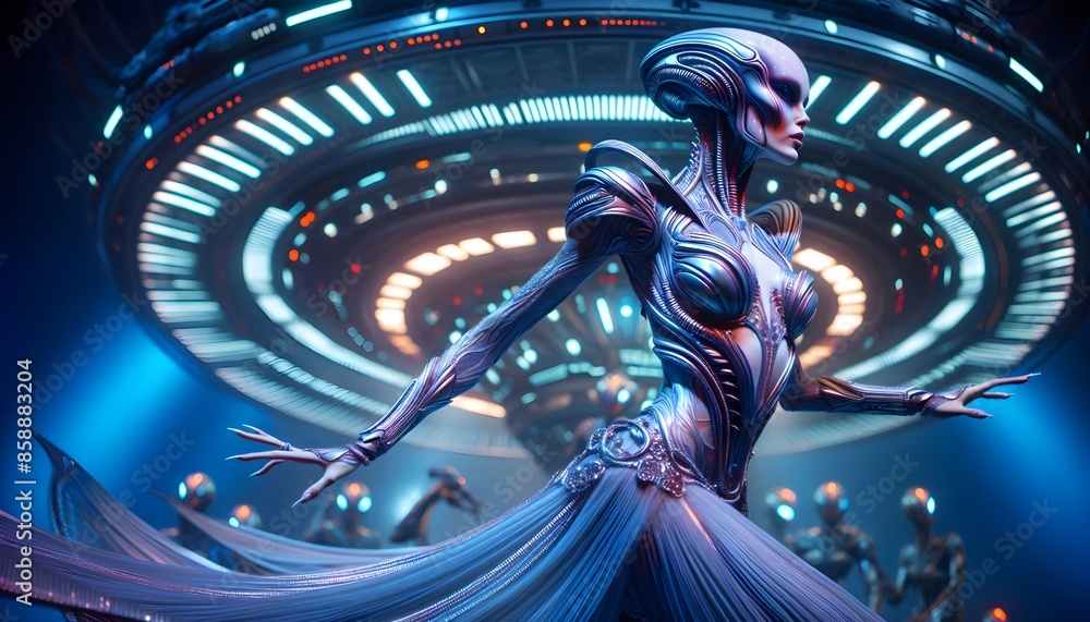 Aliens ancestrales, extraterrestre, ufo, arte, luces, platillo volador ...