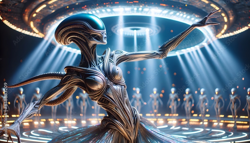 Aliens ancestrales, extraterrestre, ufo, arte, luces, platillo volador ...