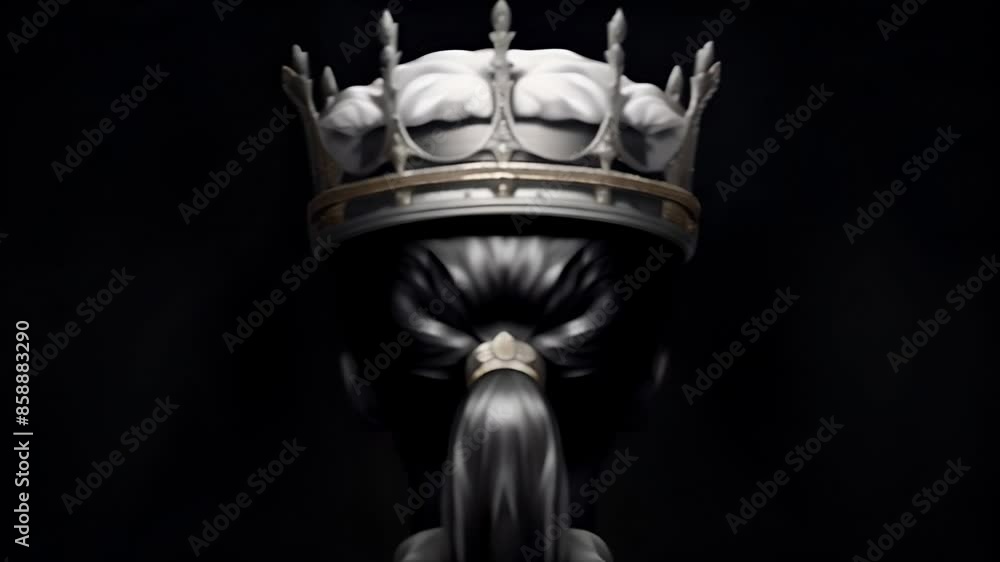 The back view of a future queen's head as a delicate crown is lowered ...