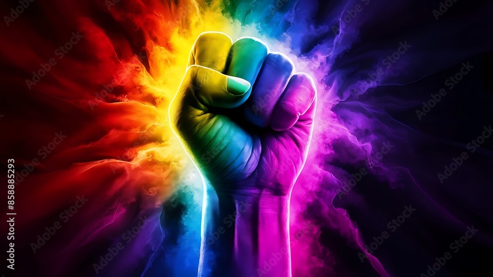Pride fist lgbt gay rainbow hand lgbtq flag day fight. Fist pride lgbt ...
