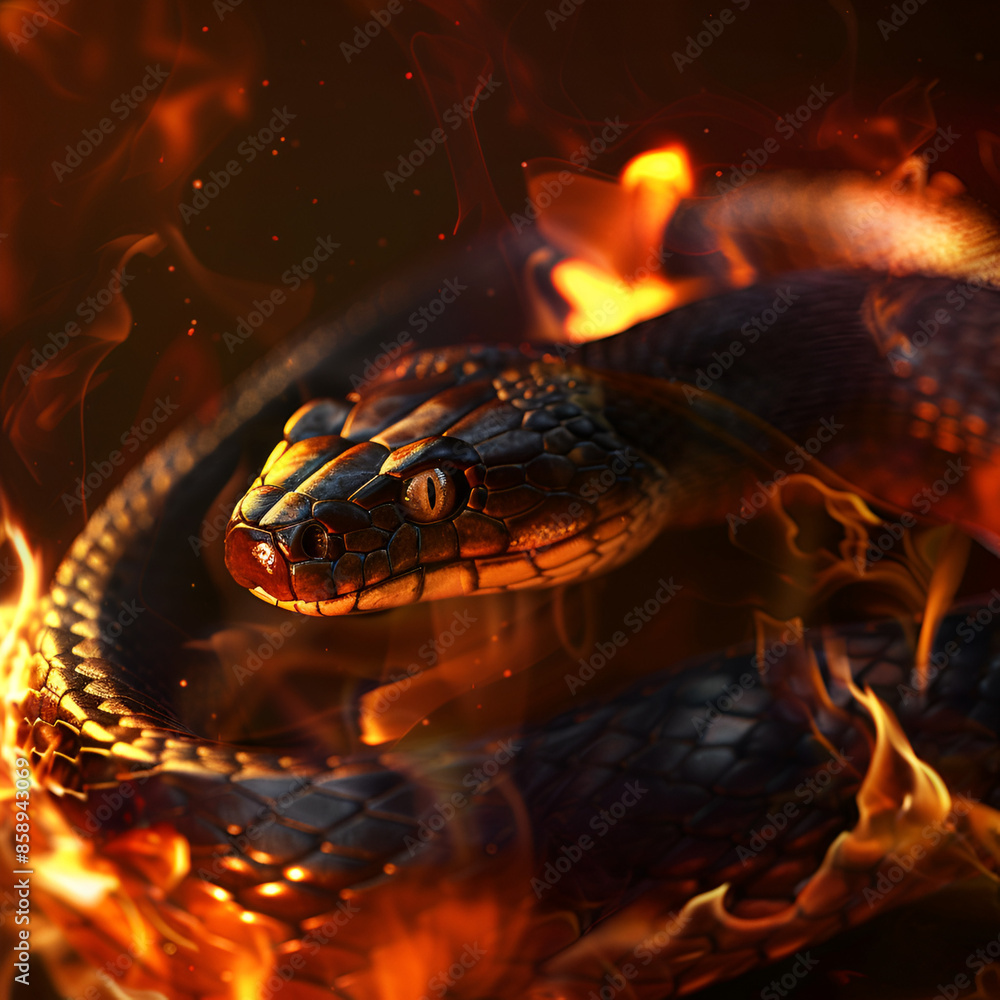fire burning in the fireplace, Snakes Serpentes are a suborder of the ...