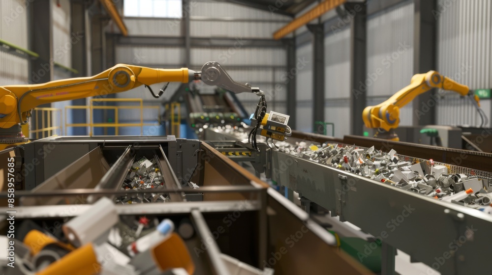 AI-powered autonomous waste sorting facility utilizing robotic arms and ... AI-powered autonomous waste sorting facility utilizing robotic arms and ...