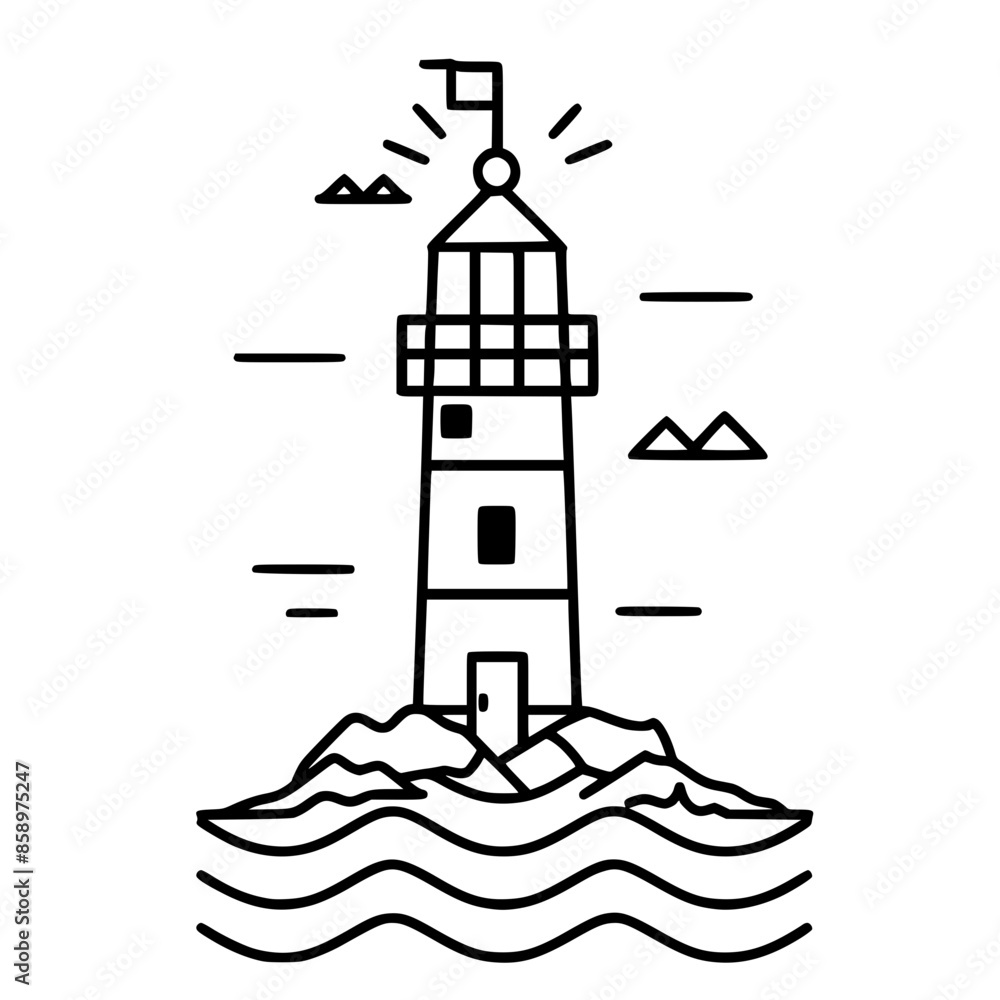 Lighthouse icon, Lighthouse outline, Lighthouse vector, ocean svg ...