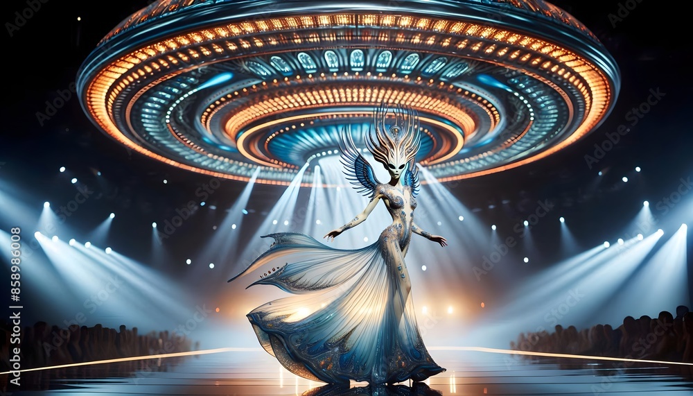 Aliens ancestrales, extraterrestre, ufo, arte, luces, platillo volador ...