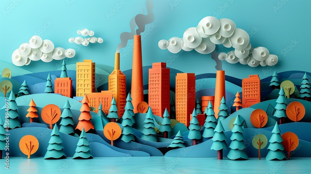 Vibrant paper craft illustration capturing the dynamic interplay ...
