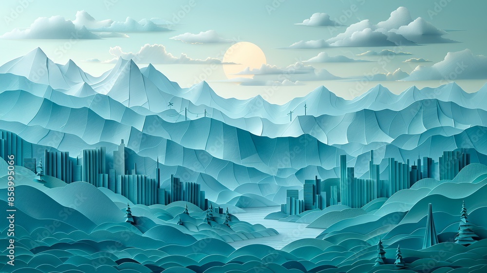 Exquisite papercraft landscape showcasing the intricate relationship ...