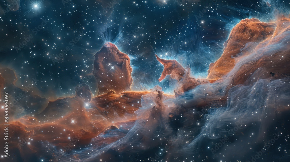 Part of the sky in the constellation of Orion (The Hunter). Rising like ...