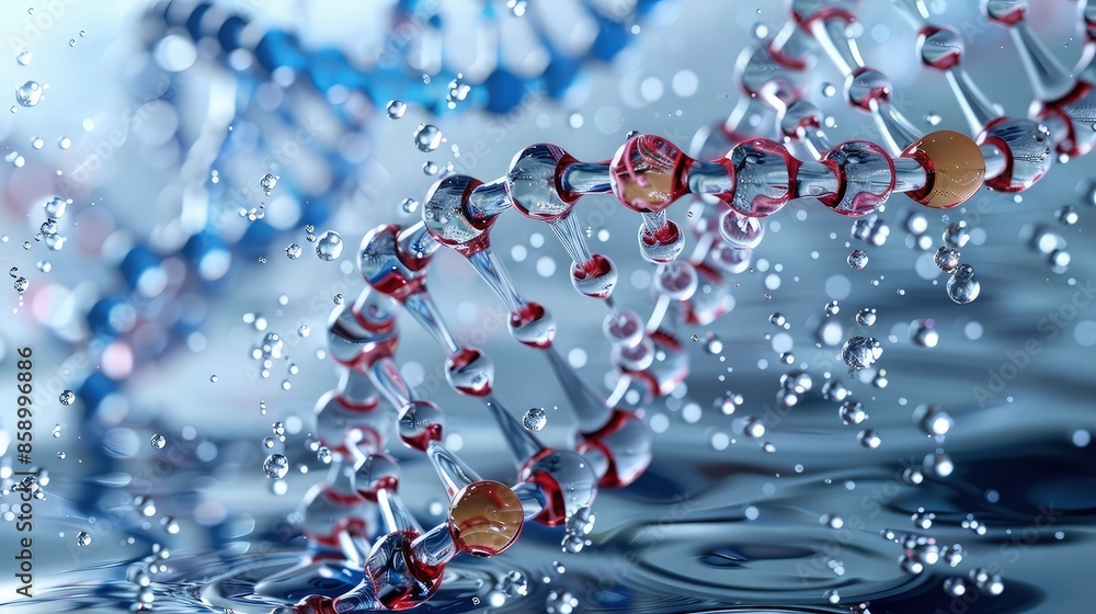 Science Molecular water drop DNA Model Structure Atoms bacgkround ...