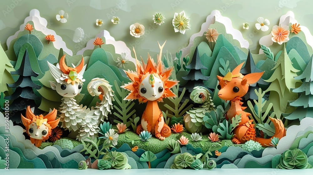 Fantasy forest escapade: kids explore a world of gods, demons, and wild ...