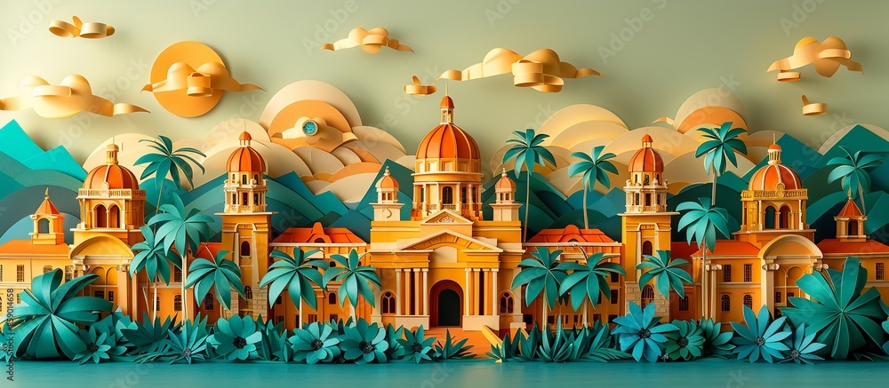 Beautifully crafted paper illustration of Manila's Intramuros ...