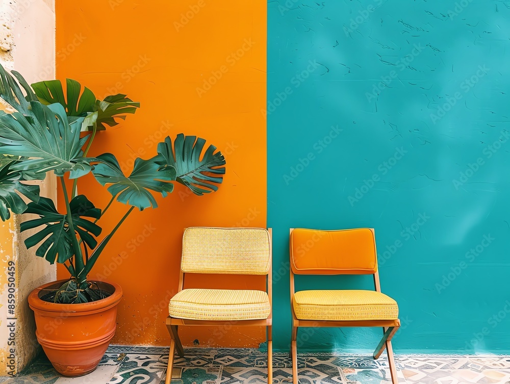 A retro color palette showcasing bold hues of teal, burnt orange, and ...