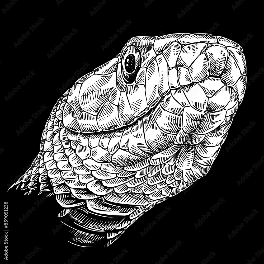 Vintage engraving isolated snake set illustration serpent ink sketch ...