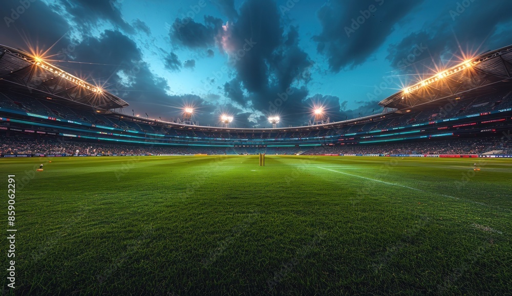 Professional football match is in full swing. Sports, game, stadium ...