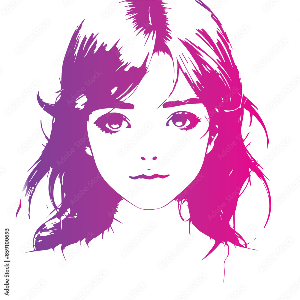 Adobe Illustrator Artworkstencil of a girl on a transparent background ...