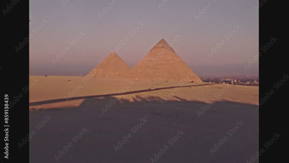 CAIRO, GIZA, EGYPT, AFRICA - circa 1987: Valley Temple of Khafre with ...