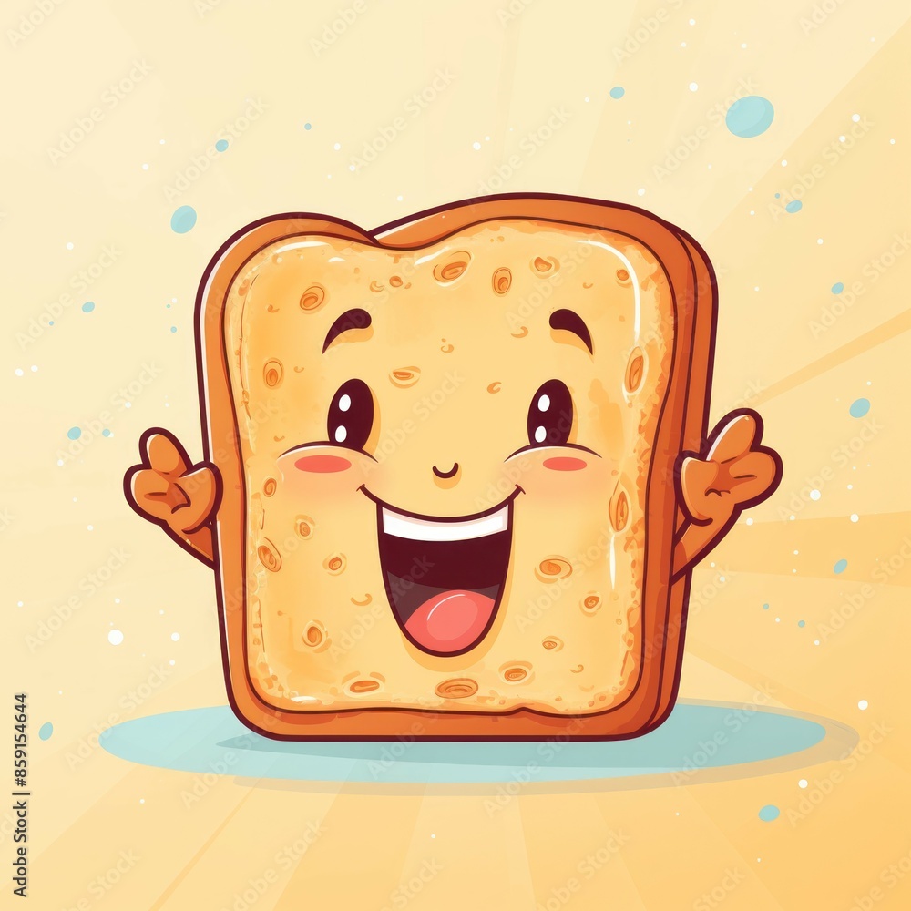 cartoon smiling bread Created with Generative AI technology Stock ...