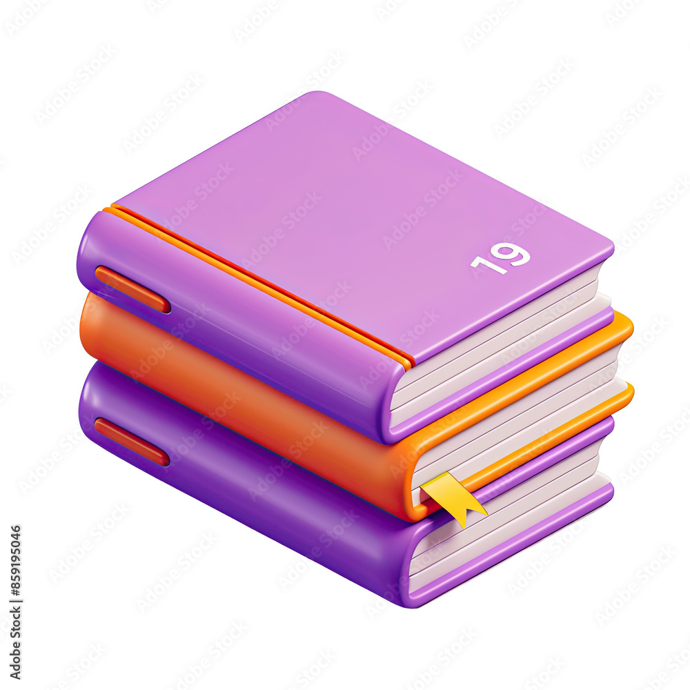 School Books Isometric Icon 3D Illustration | Isolated on Transparent ...
