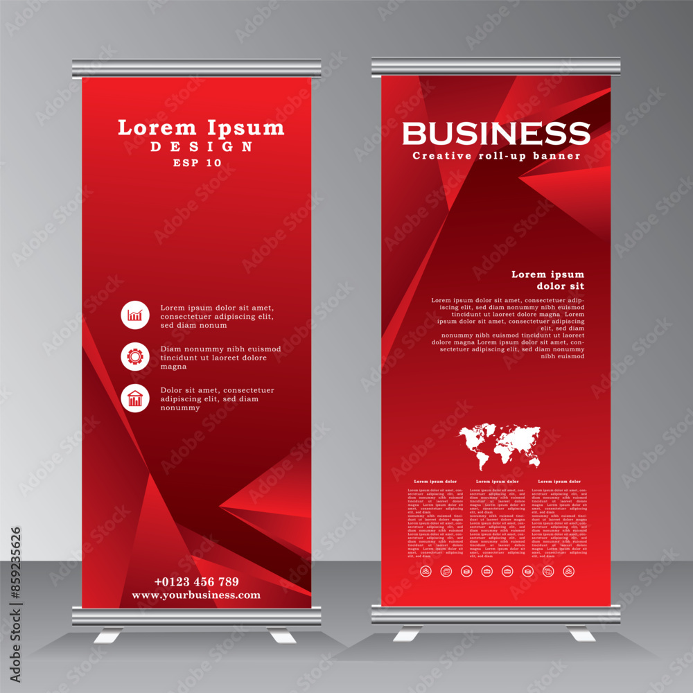 Business roll up banner template design for your event, vertical bannar ...