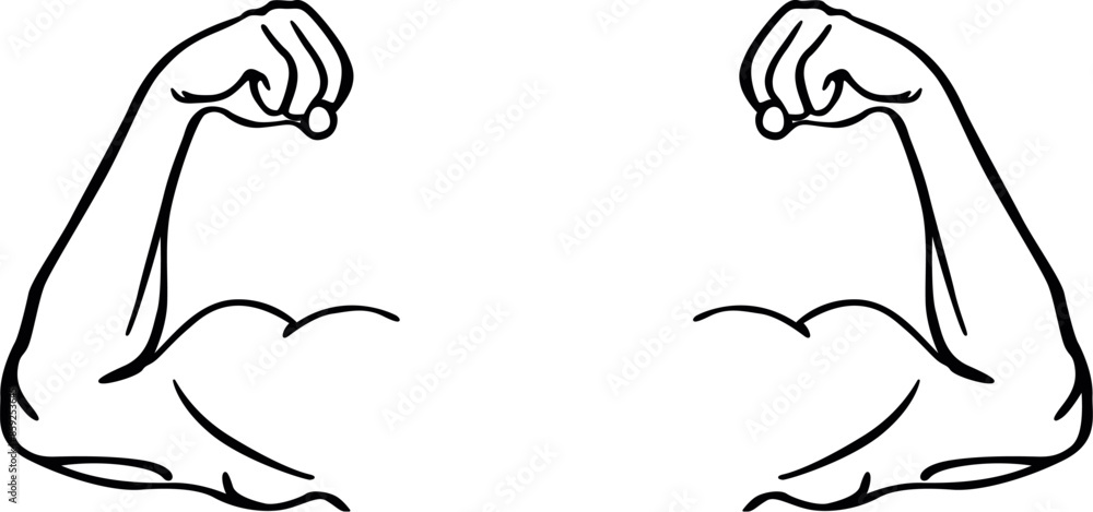 Two Bicep Muscles Cut File, SVG file for Cricut and Silhouette , EPS ...